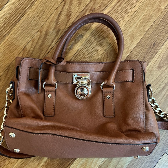 Michael Kors | Bags | Michael Kors Small Leather Handbag Chestnut Brown ...